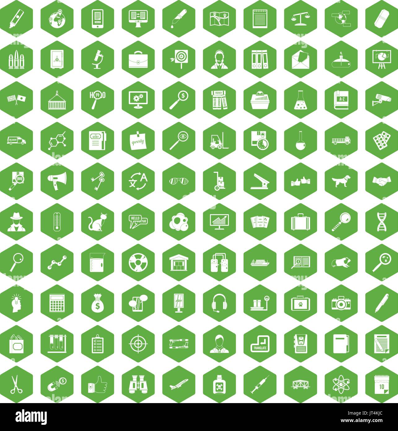 100 magnifier icons hexagon green Stock Vector Image & Art - Alamy