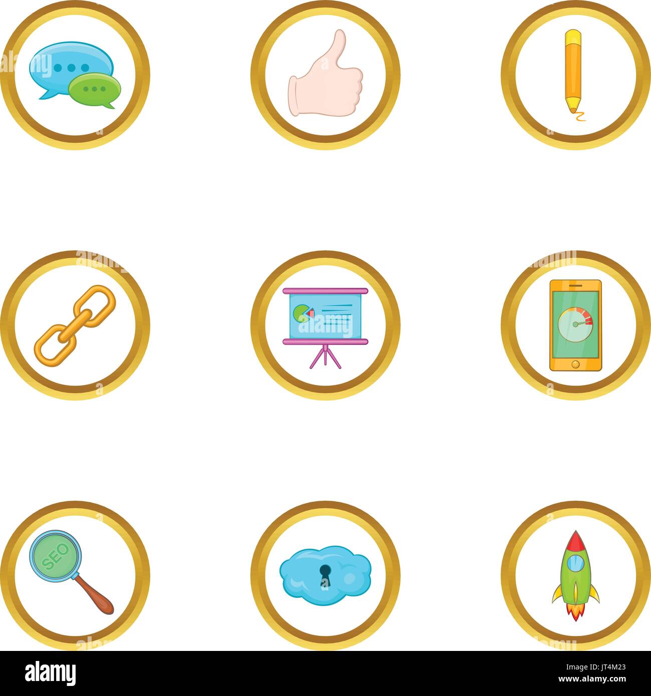 Business marketing icons set, cartoon style Stock Vector Image & Art ...