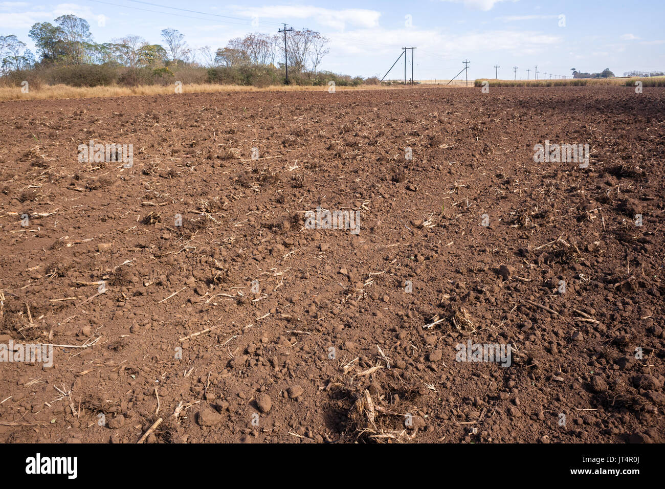 Plowed farm field closeup earth soil detail agriculture background ...