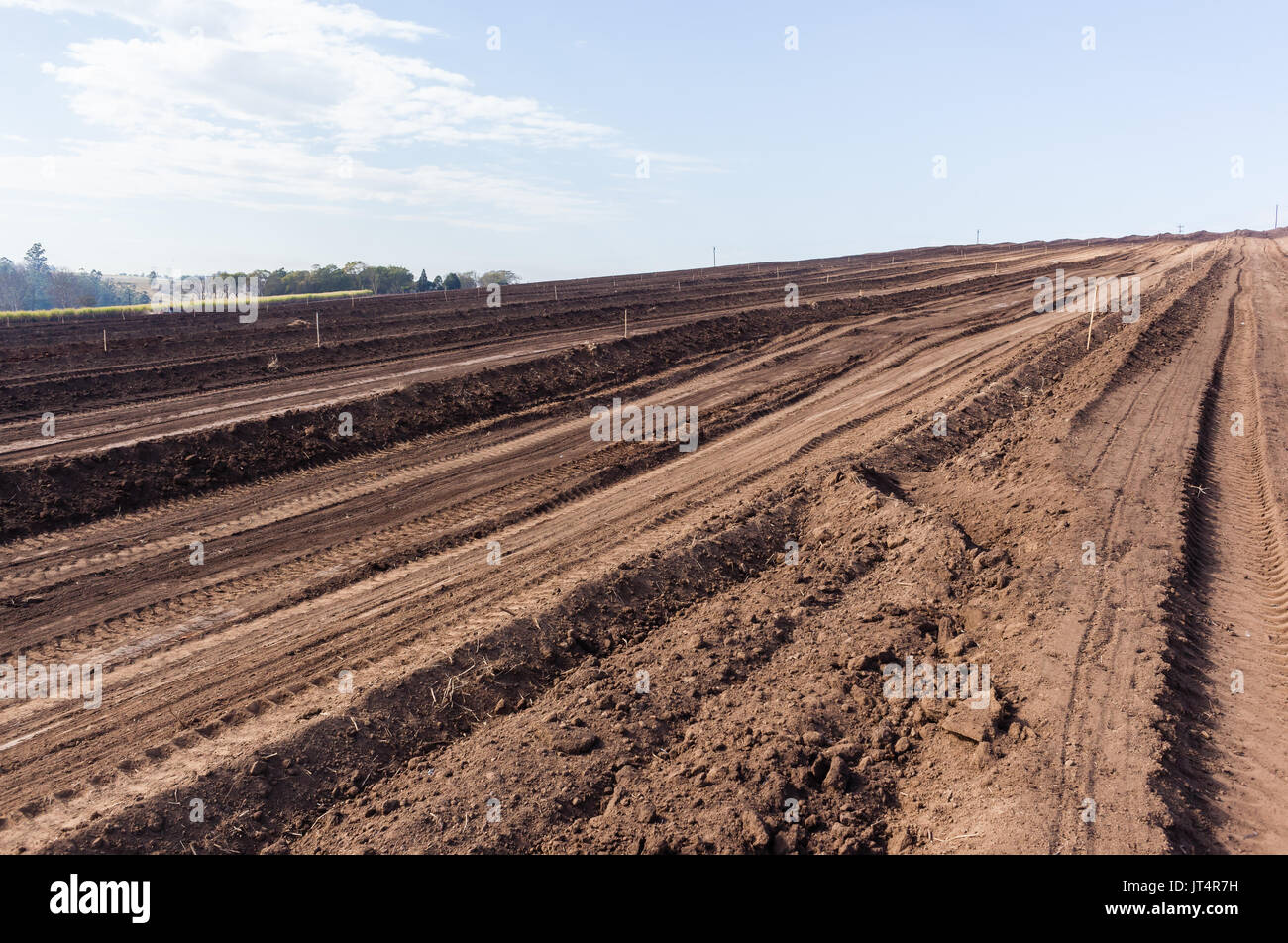 Plowed farm field closeup earth soil detail agriculture background ...