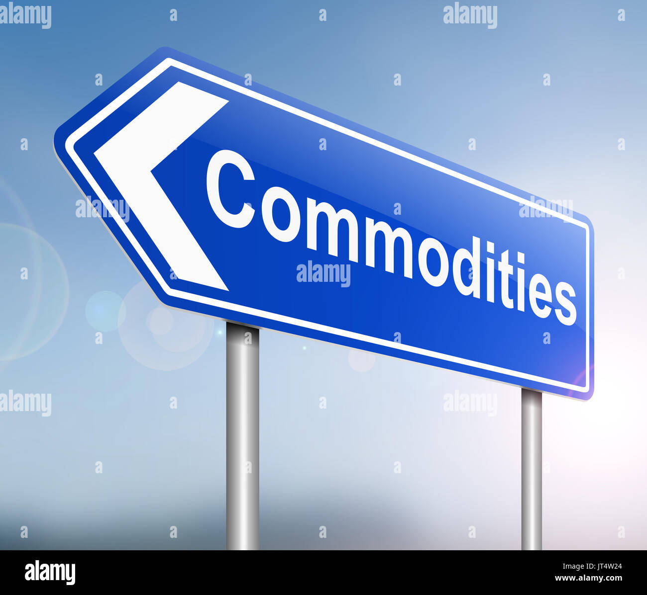 3d Illustration depicting a sign with a commodities concept Stock Photo ...