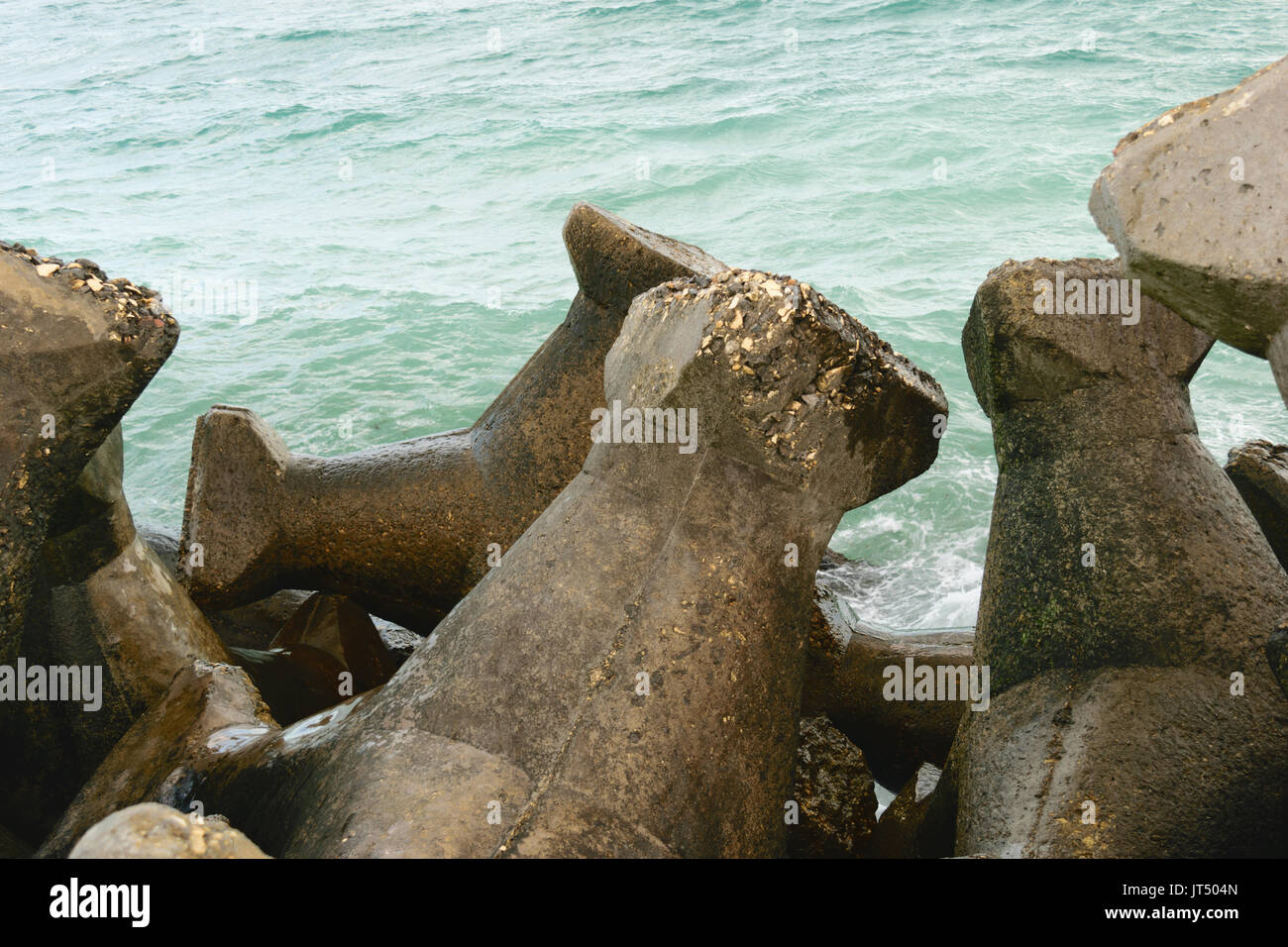 concrete blocks used to protect the beaches / coastal line from water ...