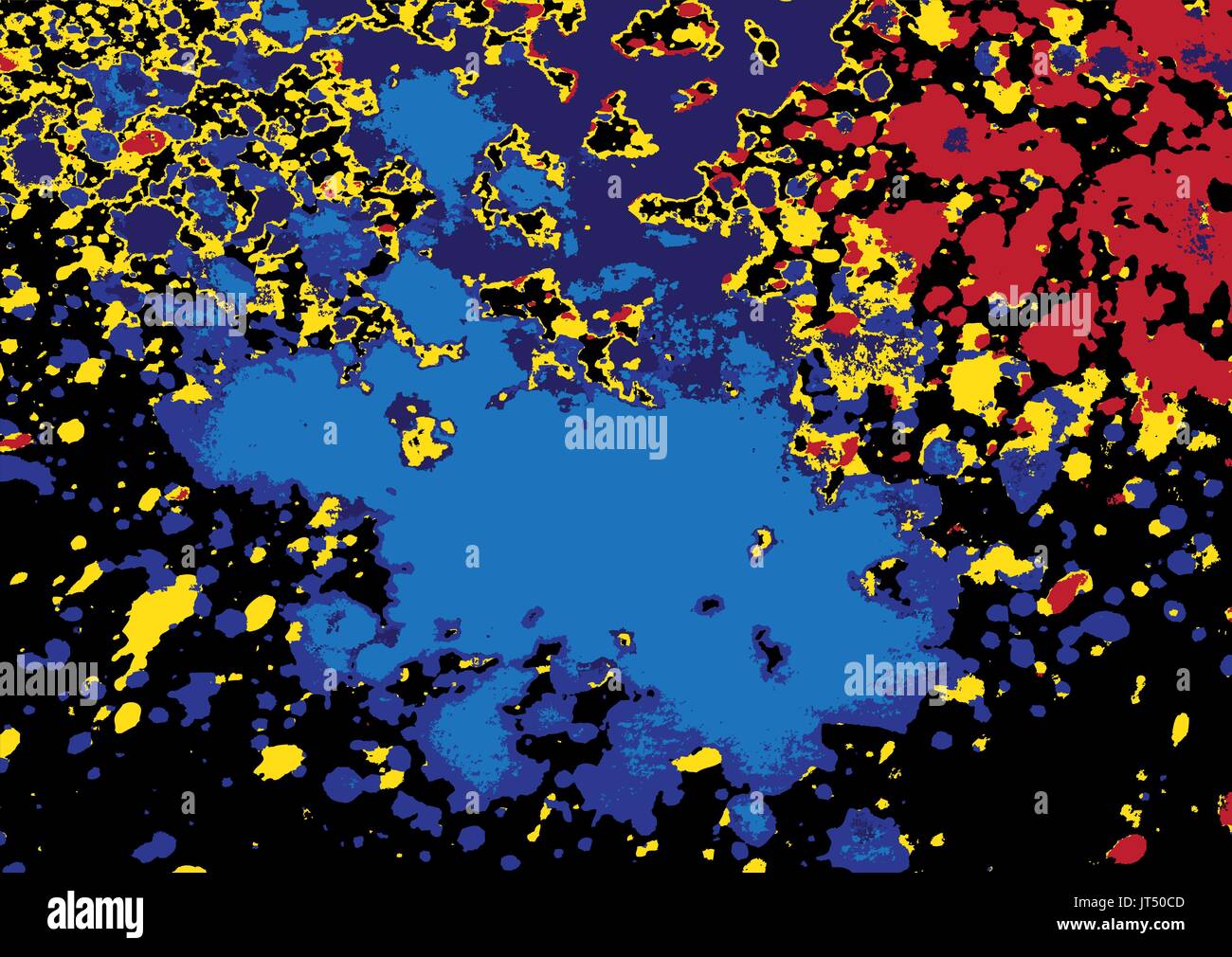 Artistic colorful acrylic paint splatter, blob on black background ...