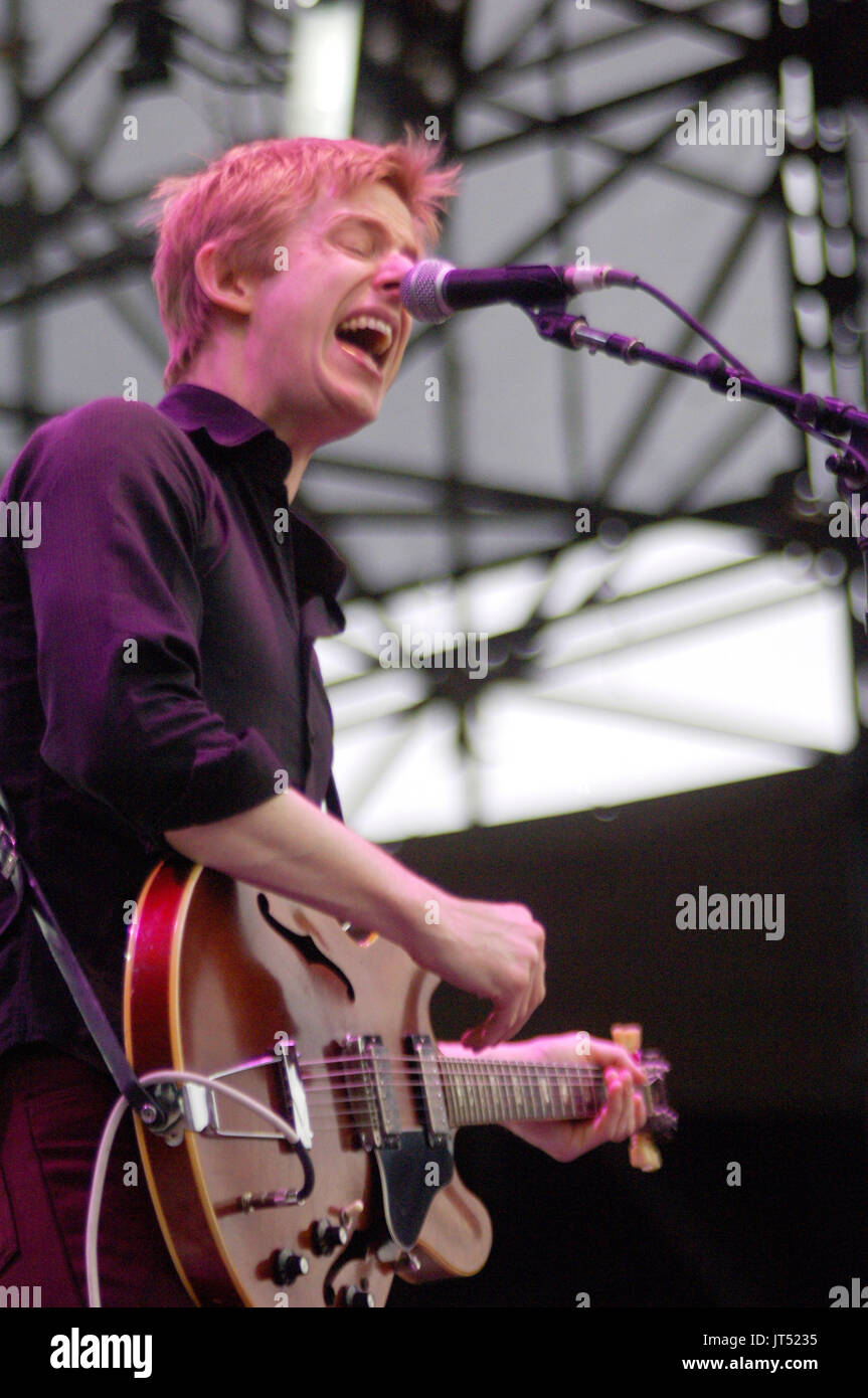 Britt Daniel Spoon performs 2007 Lollapalooza Chicago,Il Stock Photo ...