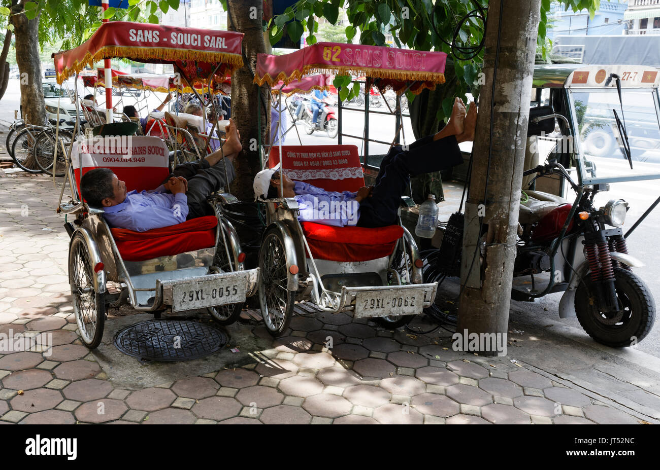 Hanoi Rickshaw Siesta Stock Photo - Alamy