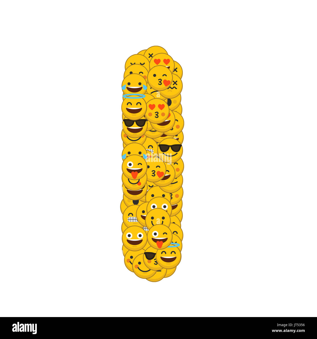 Emoji smiley characters capital letter I Stock Photo - Alamy