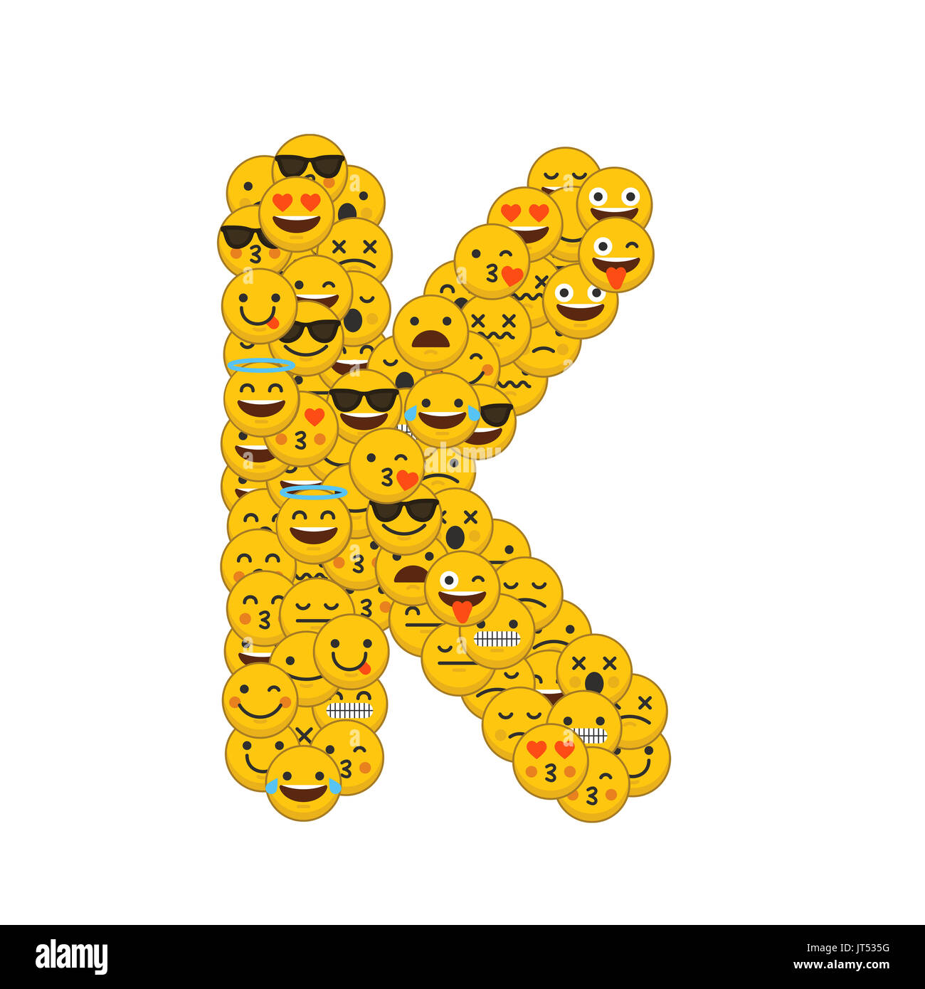 Emoji smiley characters capital letter K Stock Photo - Alamy