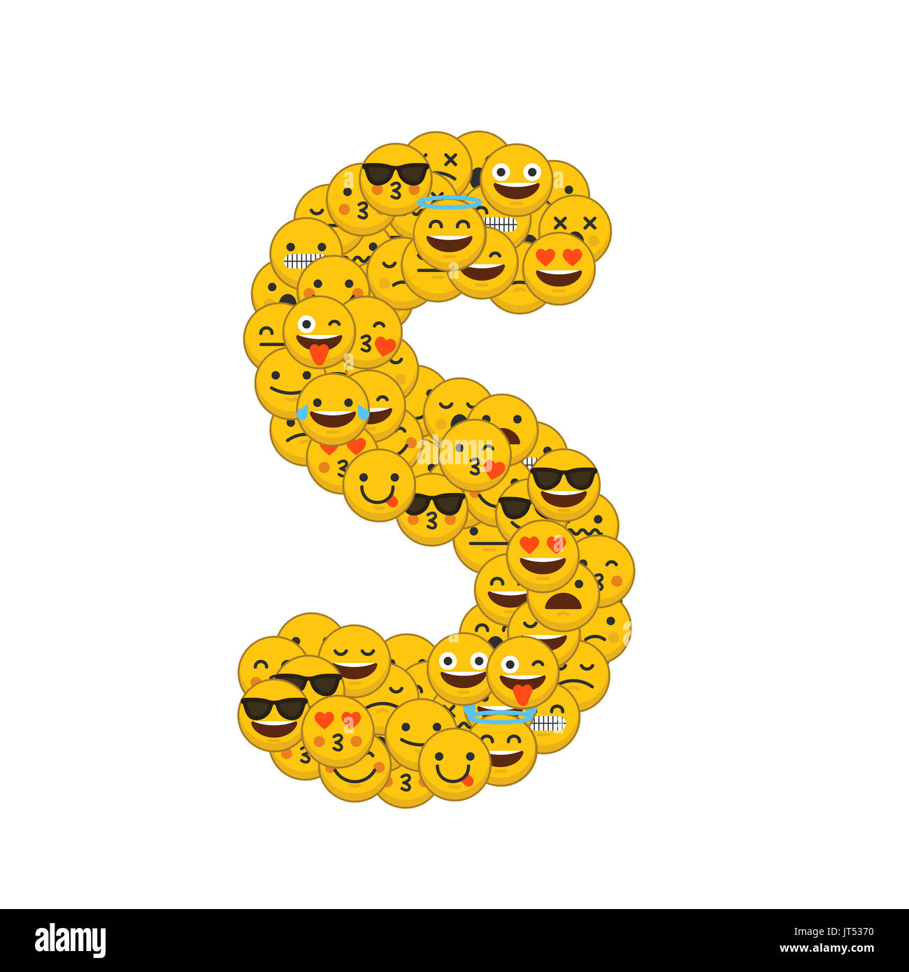 Emoji smiley characters capital letter S Stock Photo - Alamy