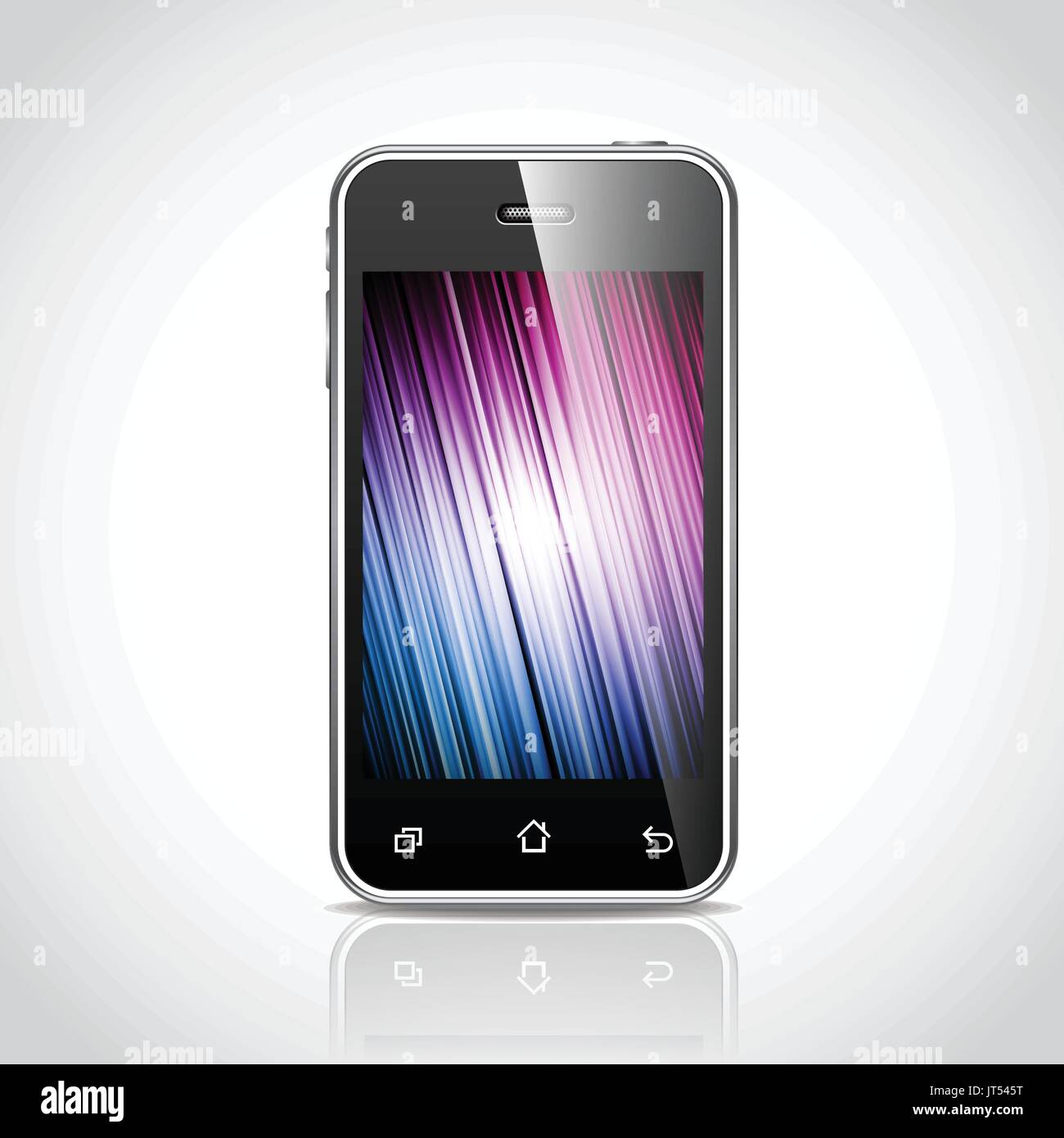 Vector technology styled illustration with shiny touchscreen phone on ...