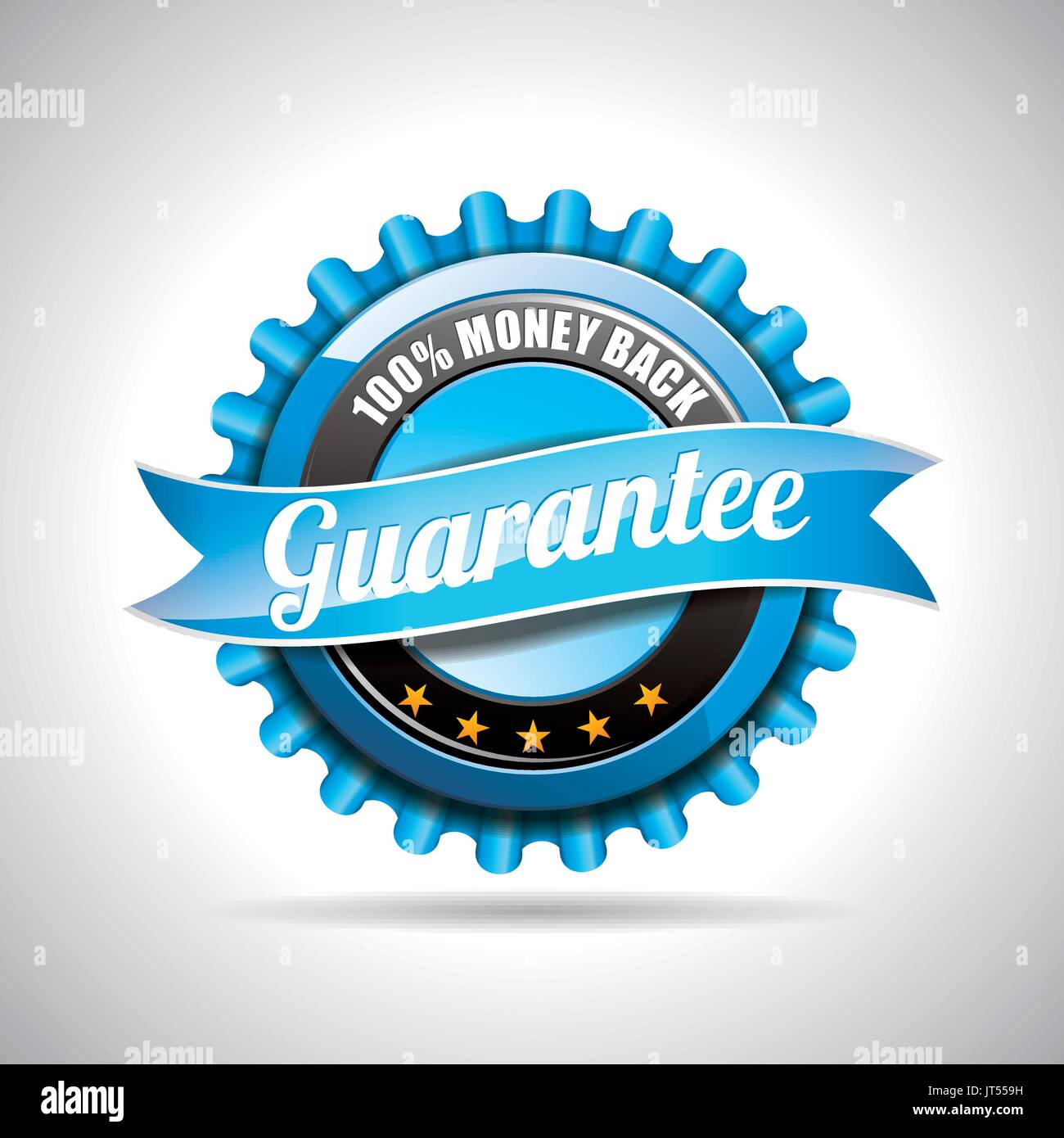 Vector Guarantee Labels Illustration with shiny styled design on a ...