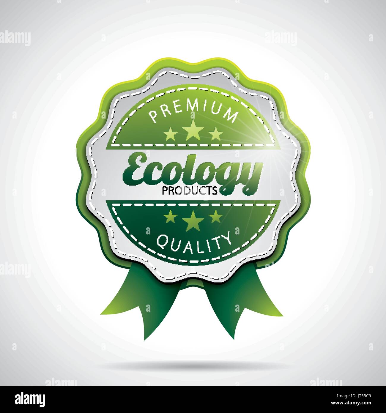 Vector Ecology Product Labels Illustration with shiny styled design on ...