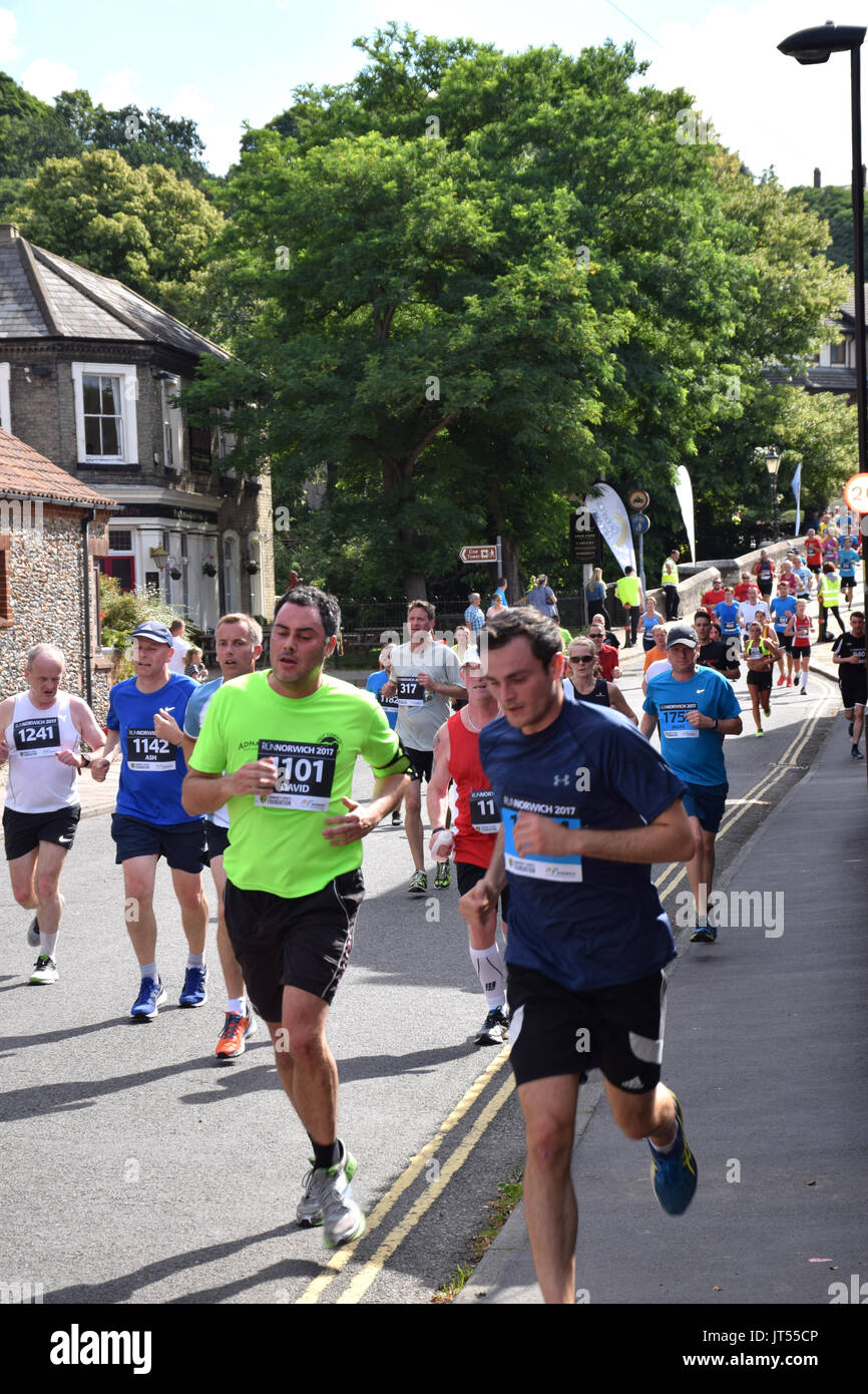 Norwich UK. 6th August 2017. 4700 people took part in the annual Run ...