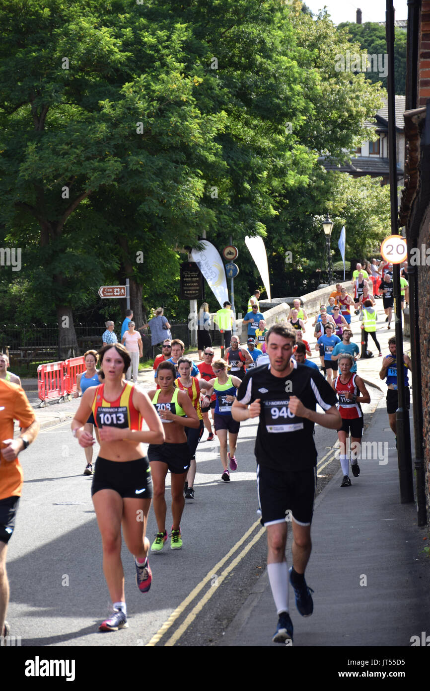 Norwich UK. 6th August 2017. 4700 people took part in the annual Run ...
