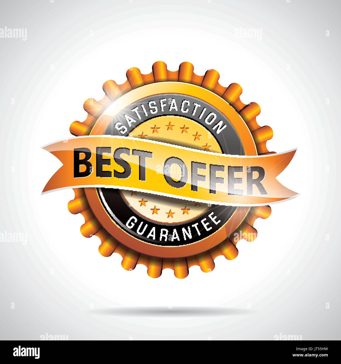 Vector Best Offer Labels Illustration with shiny styled design on a ...