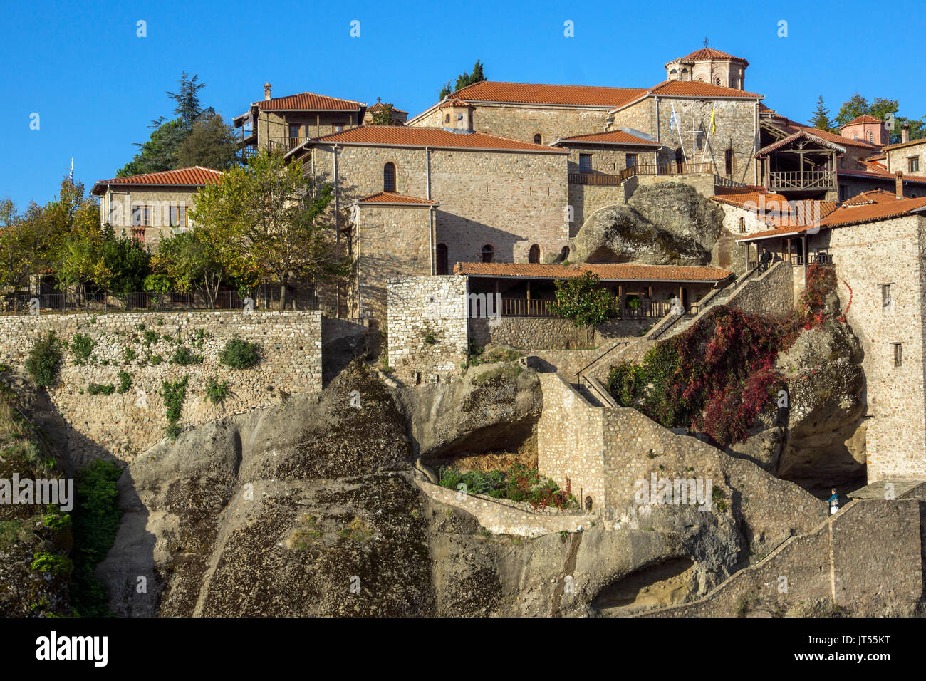 Meteora, Holy Monastery of Great Meteoron, Greece Stock Photo - Alamy