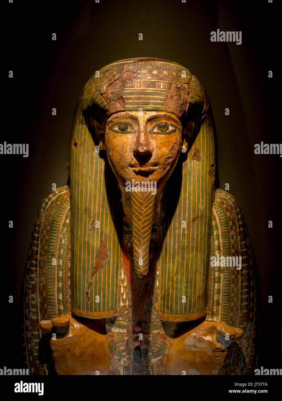 HOUSTON, USA - JANUARY 12, 2017: Sarcophagus at the Ancient Egypt in ...