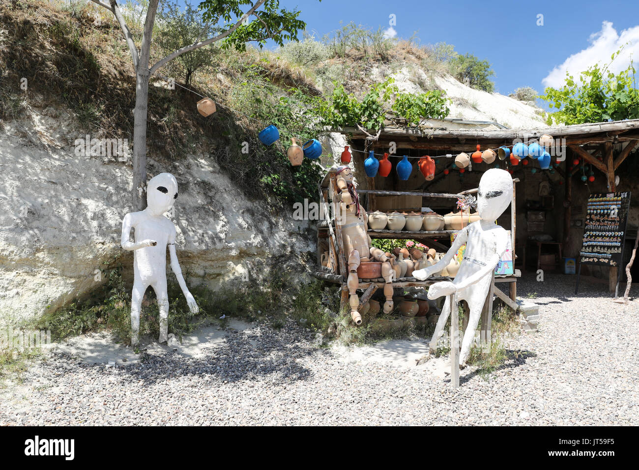 Aliens in front of a Souvenir Store in Cappadocia, Turkey Stock Photo ...