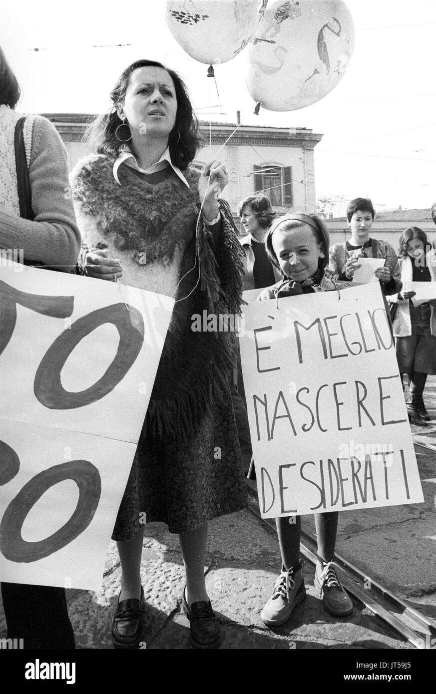 Milan (Italy), 1976, demonstration for women's rights and in defense of ...