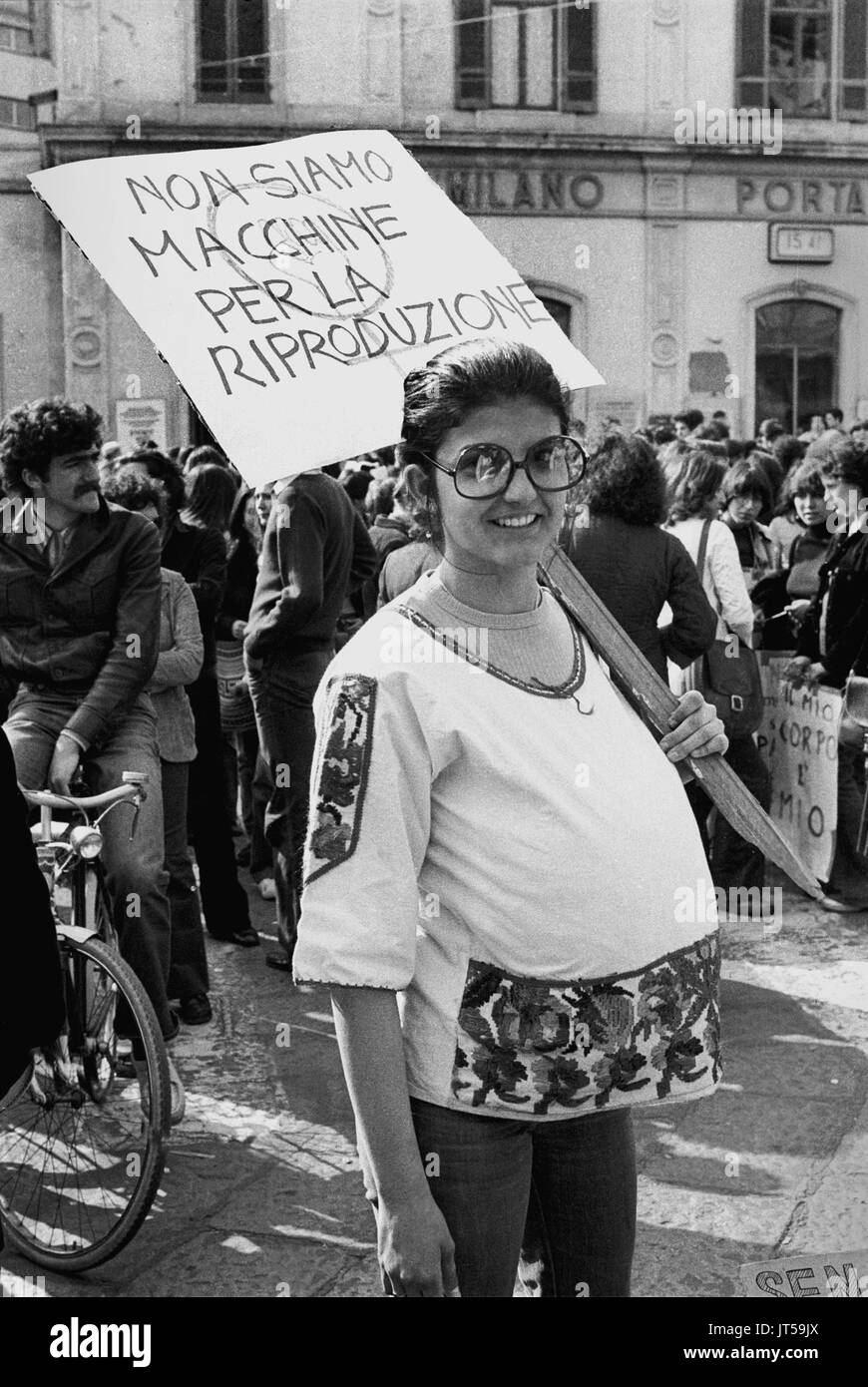 Milan (Italy), 1976, demonstration for women's rights and in defense of ...