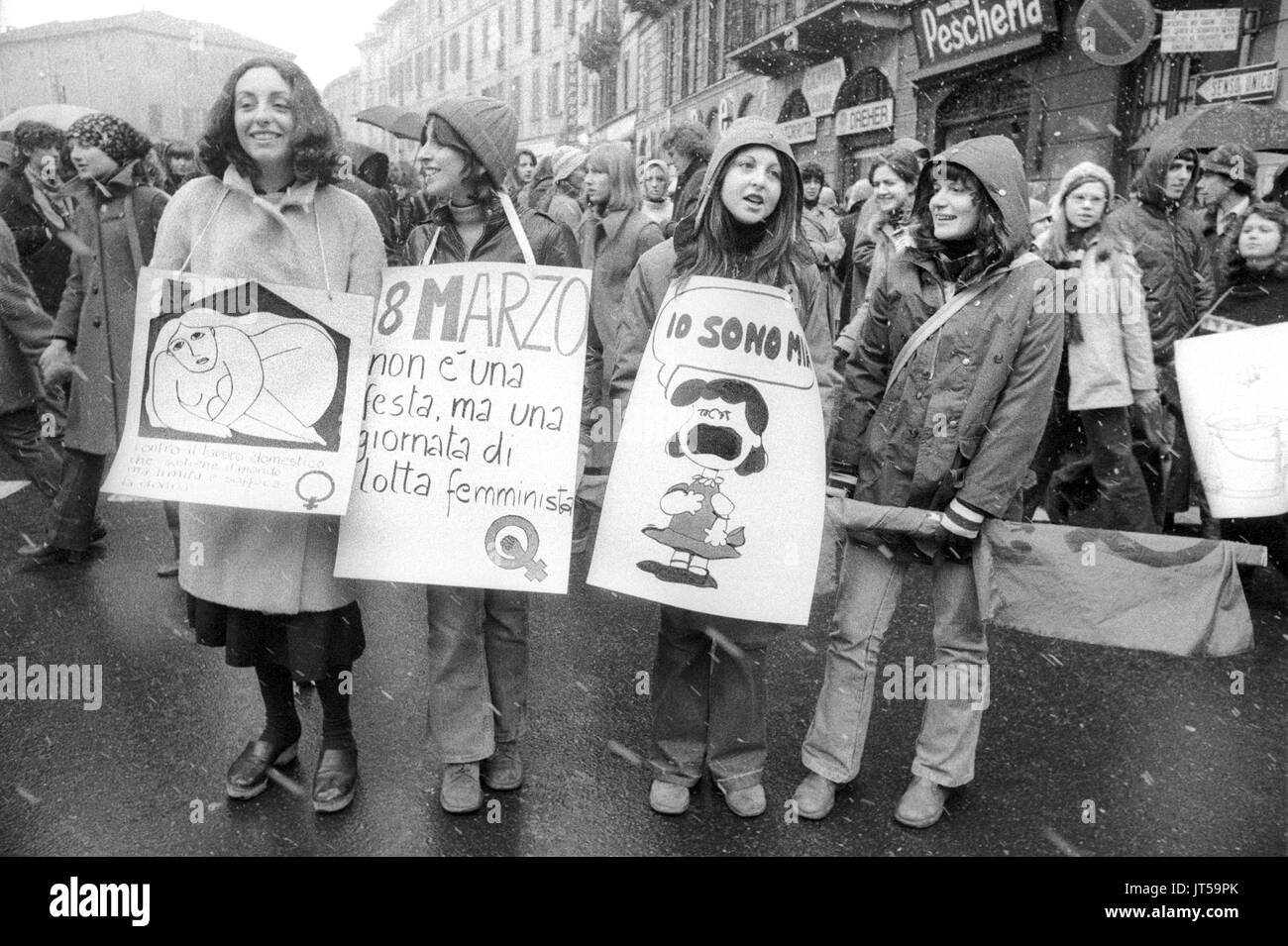 Milan (Italy), 1976, demonstration for women's rights and in defense of ...