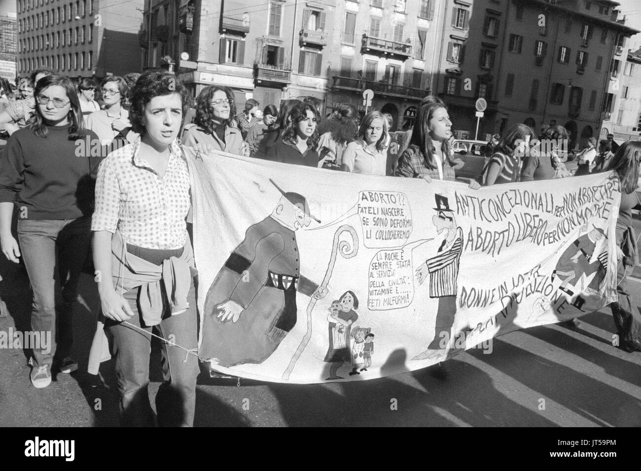 Milan (Italy), 1976, demonstration for women's rights and in defense of ...