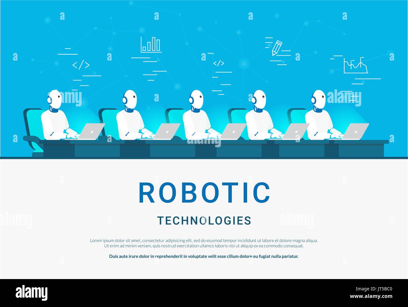 Robotic technologies for online assistance and machine learning Stock ...
