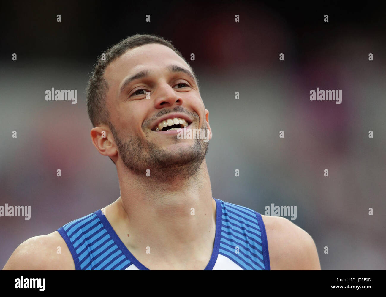 Great Britain's Daniel Talbot reacts after the Men's 200m heat three ...