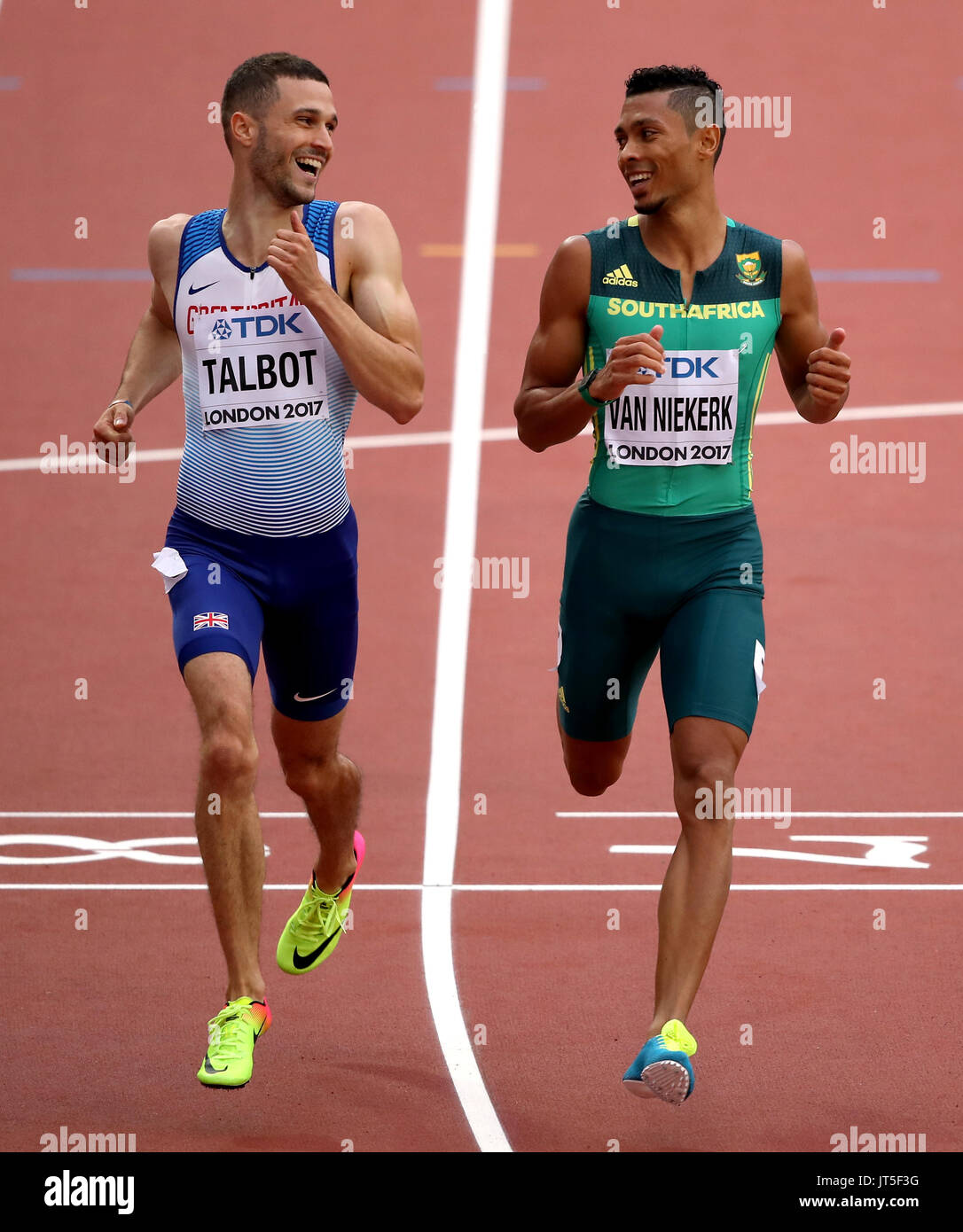 Great Britain's Daniel Talbot and South Africa's Wayde Van Niekerk in ...