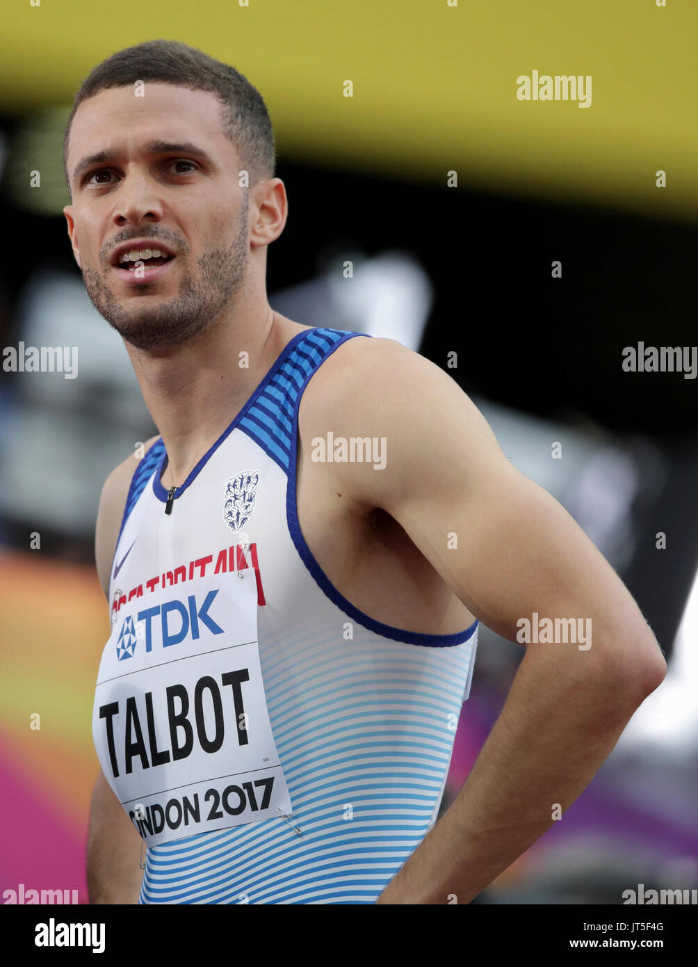 Great Britain's Daniel Talbot reacts after the Men's 200m heat three ...