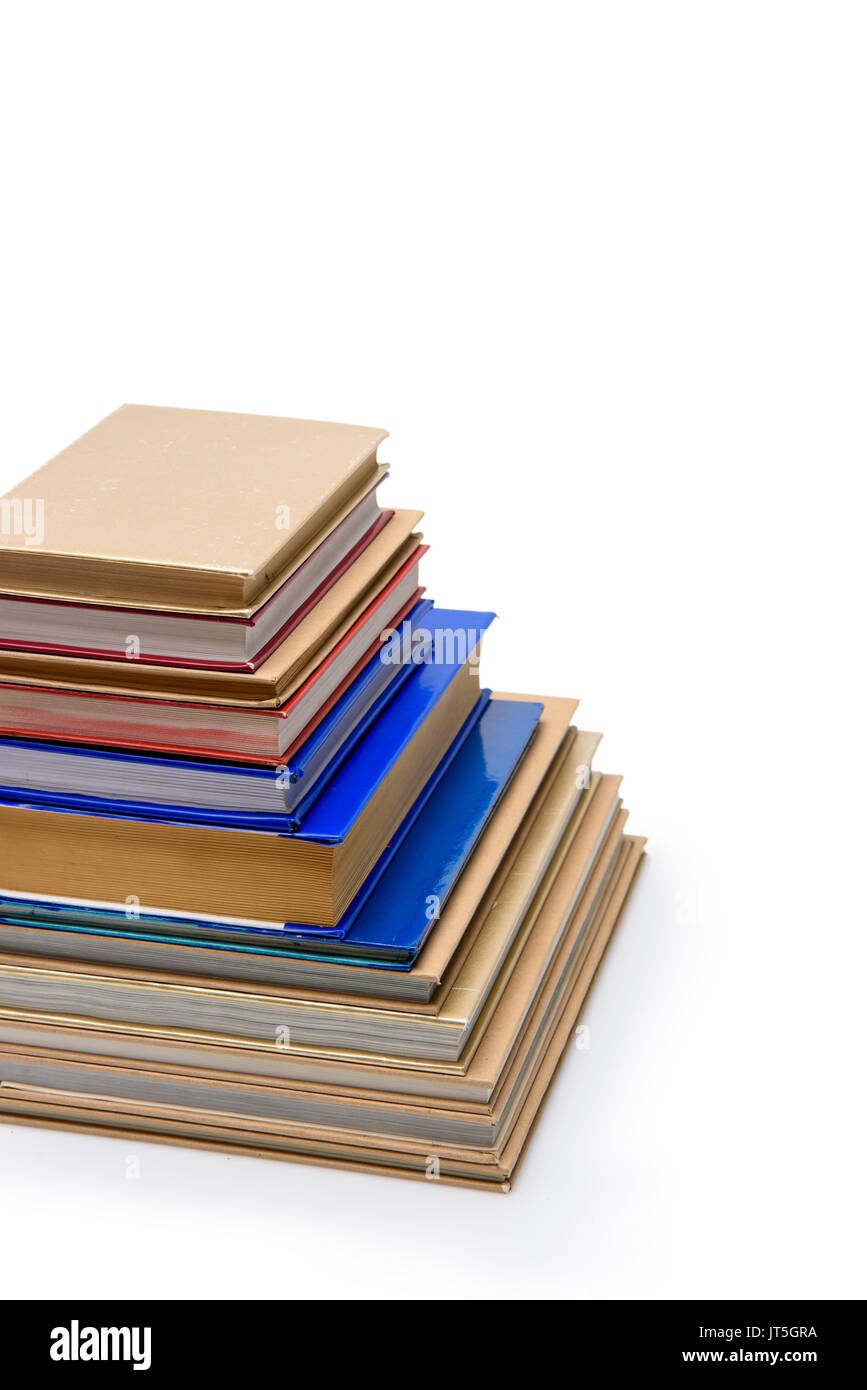stack of different books isolated on white, educational concept Stock ...