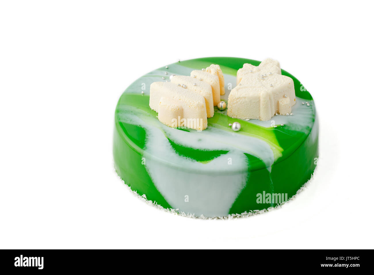 Round mousse cake an isolated white background Stock Photo - Alamy