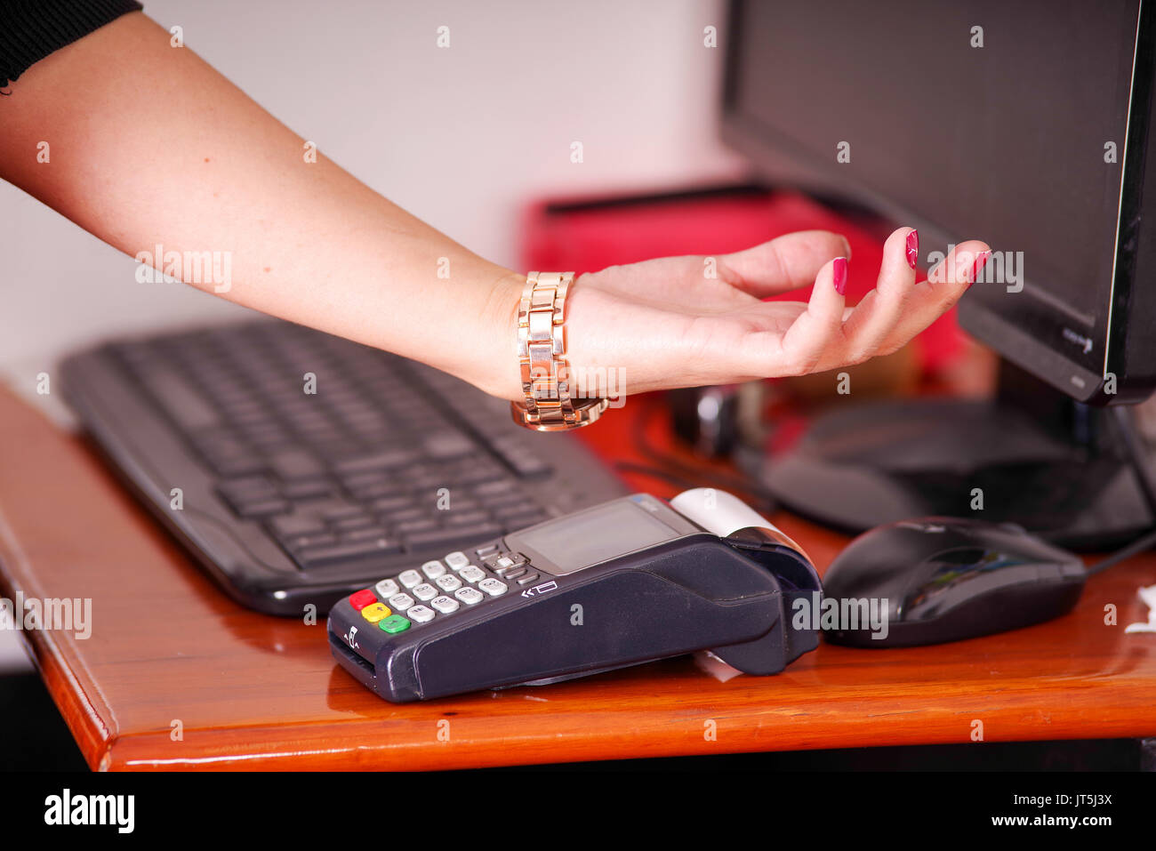 Modern payment with new technology of payments using a smart watch, buy ...