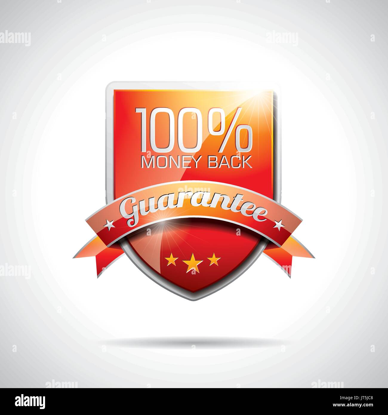 Vector Guarantee Labels Illustration with shiny styled design on a ...