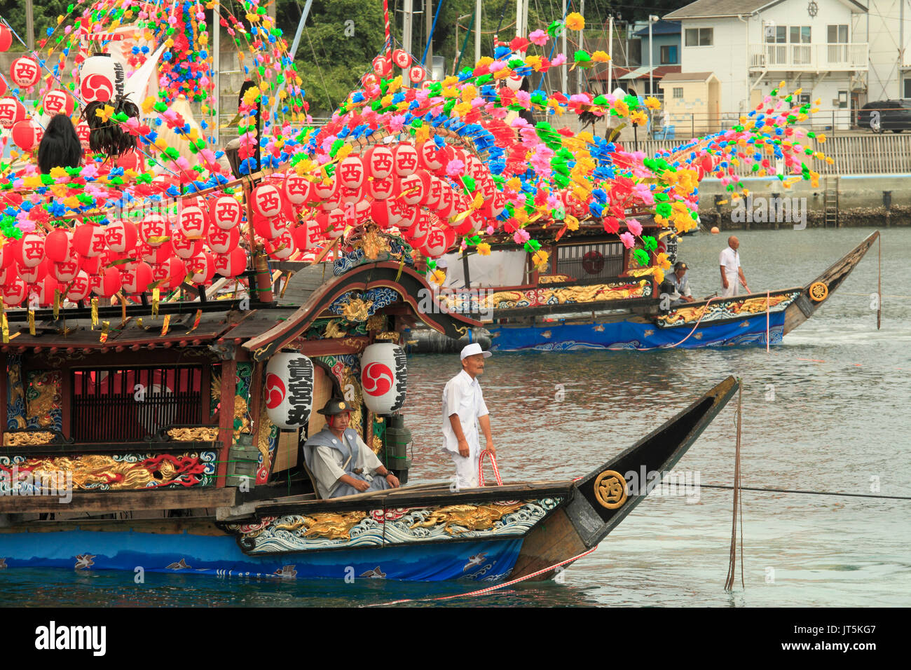 Japan, Manazuru, Kibune Matsuri, festival, boats, people Stock Photo ...