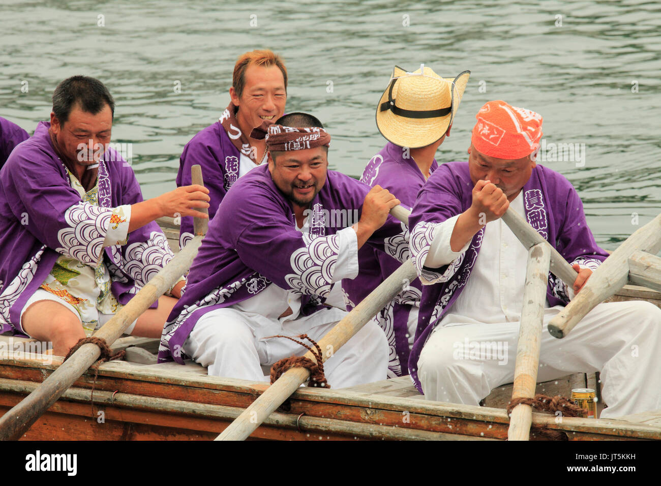 Japan, Manazuru, Kibune Matsuri, festival, rowboat, people Stock Photo ...