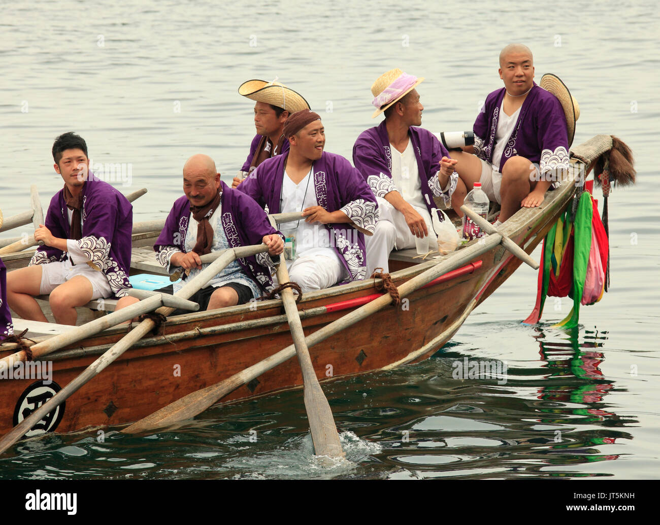 Japan, Manazuru, Kibune Matsuri, festival, rowboat, people Stock Photo ...