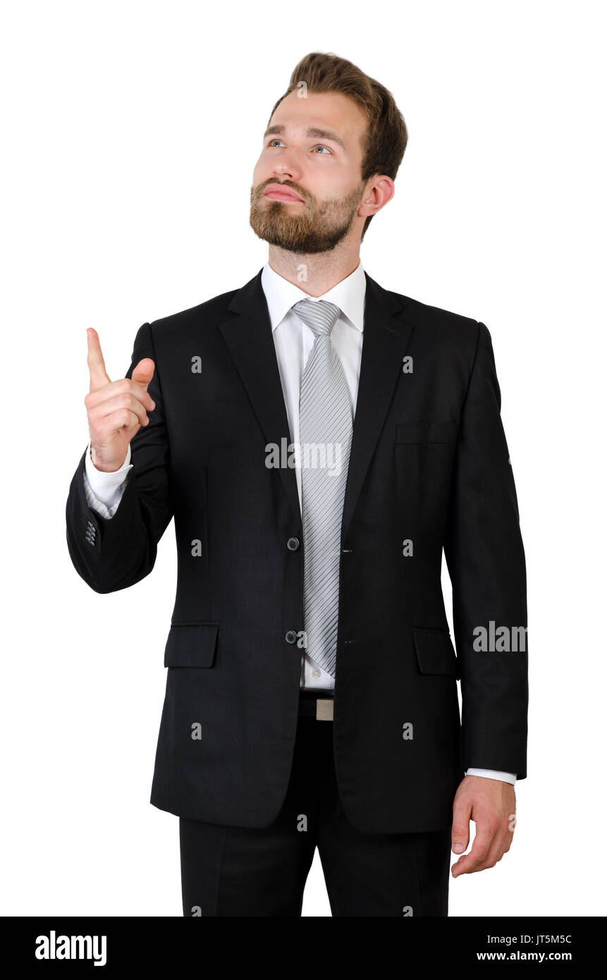 Finger pointing up man hi-res stock photography and images - Alamy