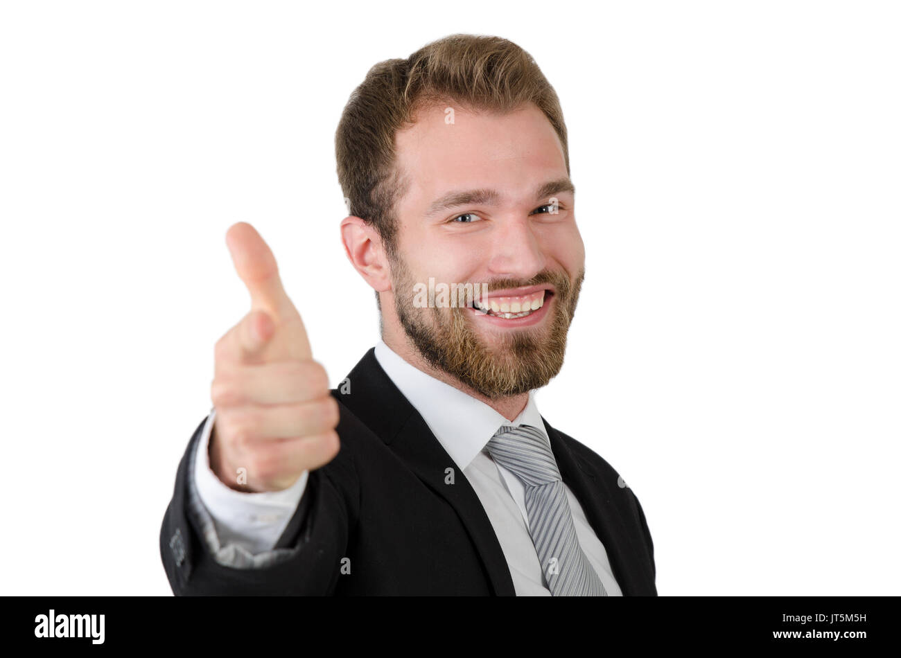 Man hand pointing suit hi-res stock photography and images - Alamy