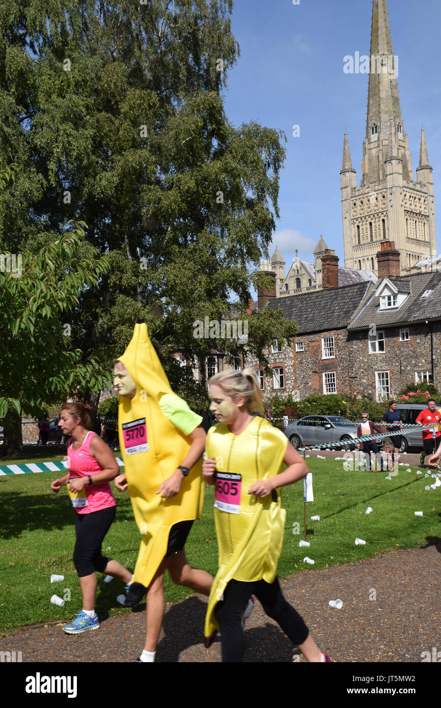 Norwich UK. 6th August 2017. 4700 people took part in the annual Run ...