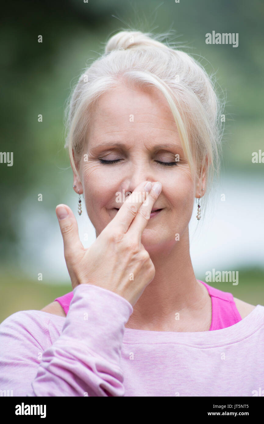 Prana nose breathing hi-res stock photography and images - Alamy
