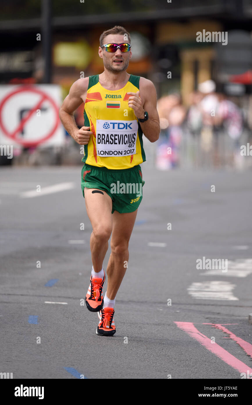 Ignas Brasevicius of Lithuania running in the IAAF World Championships ...