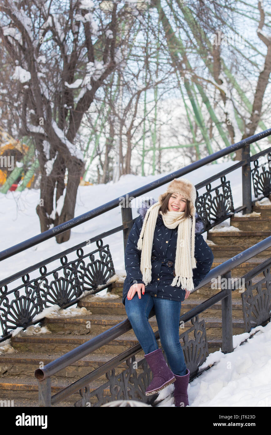 Young beautiful girl on a walk Stock Photo - Alamy