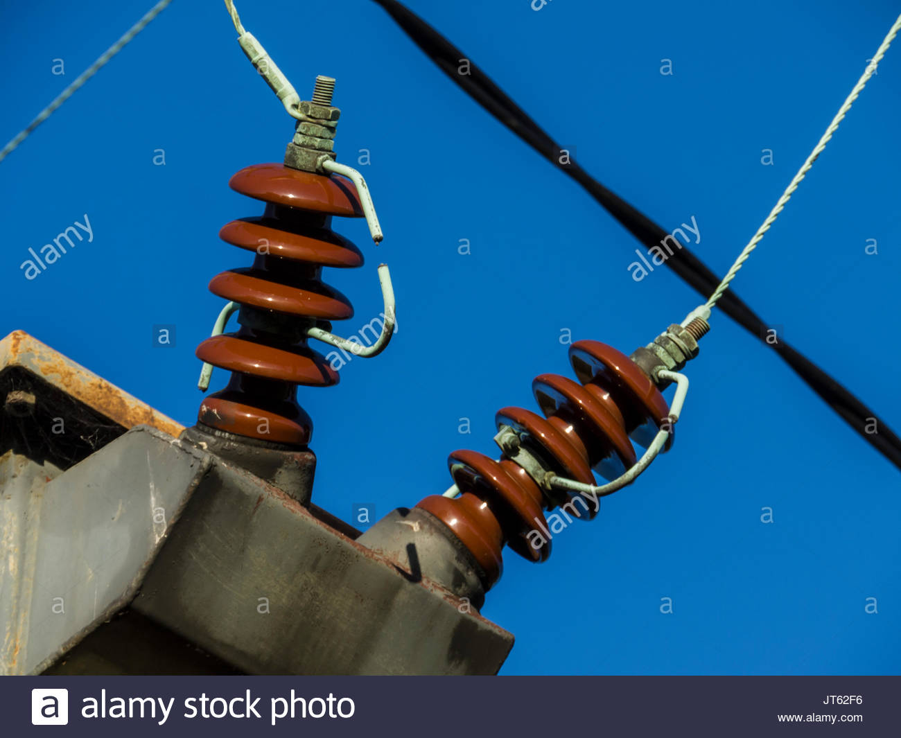 High Tension Insulators Stock Photos & High Tension Insulators Stock ...