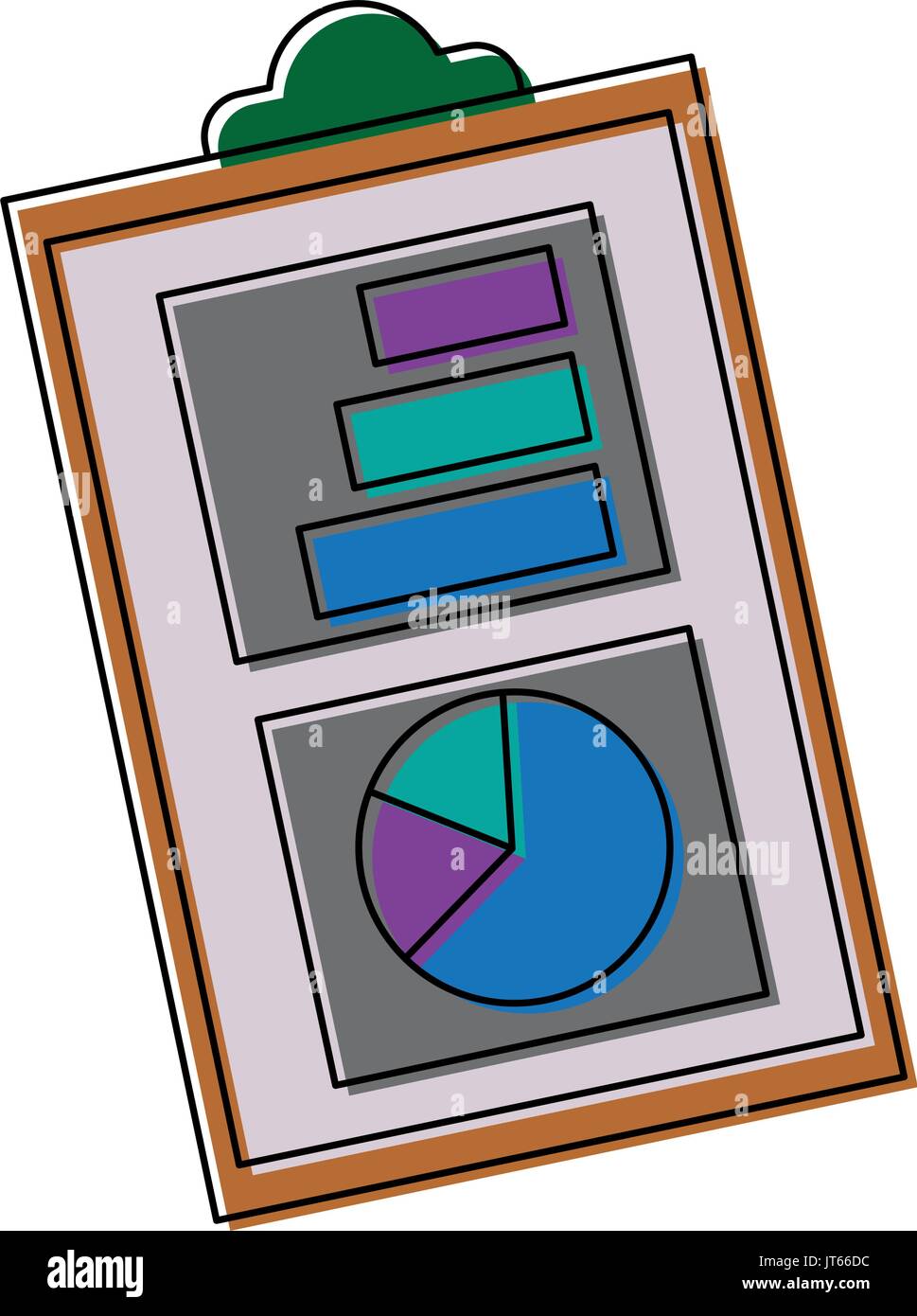 financial report business clipboard with financial data charts graphs ...