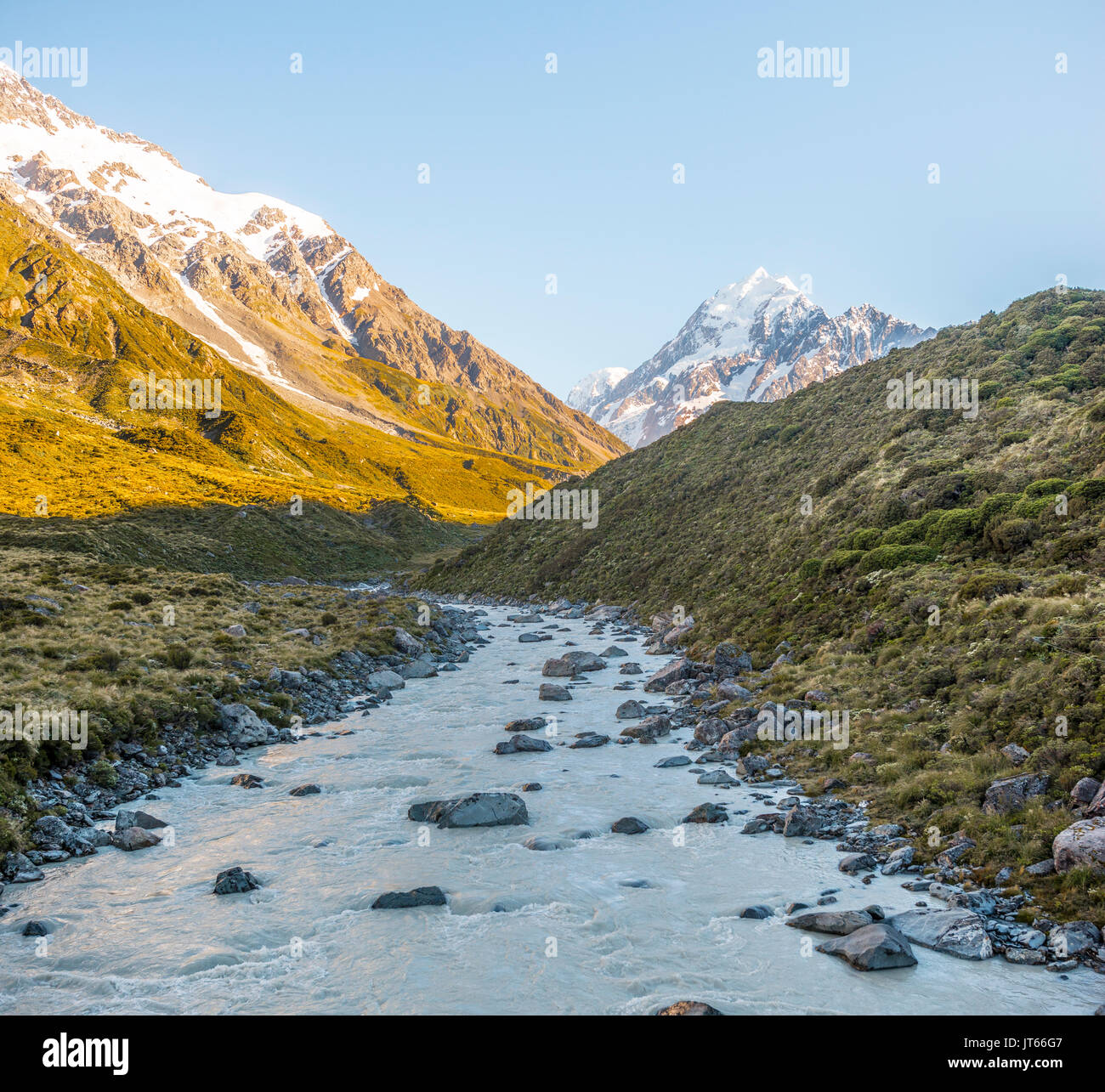 Hooker River, Mount Cook, Mount Cook National Park, Sunrise, Southern ...