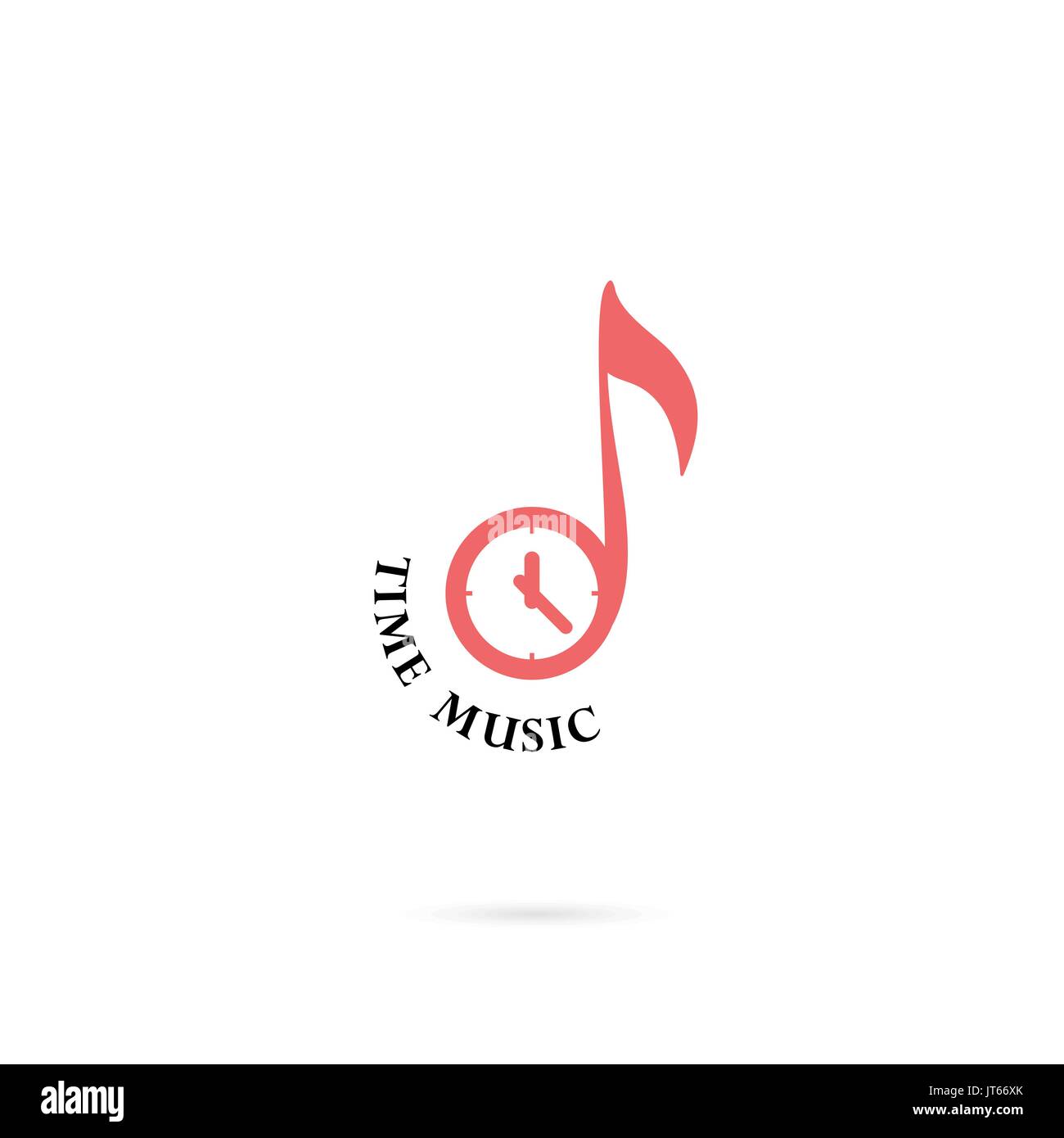 Musical note sign and clock icon vector logo design template.Design for ...