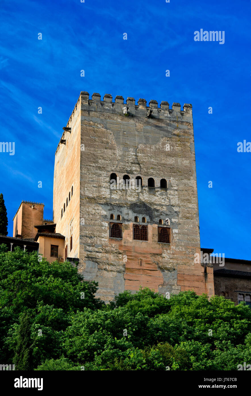 Spain, Granada: the Comares Tower, Alhambra Palace, UNESCO World ...