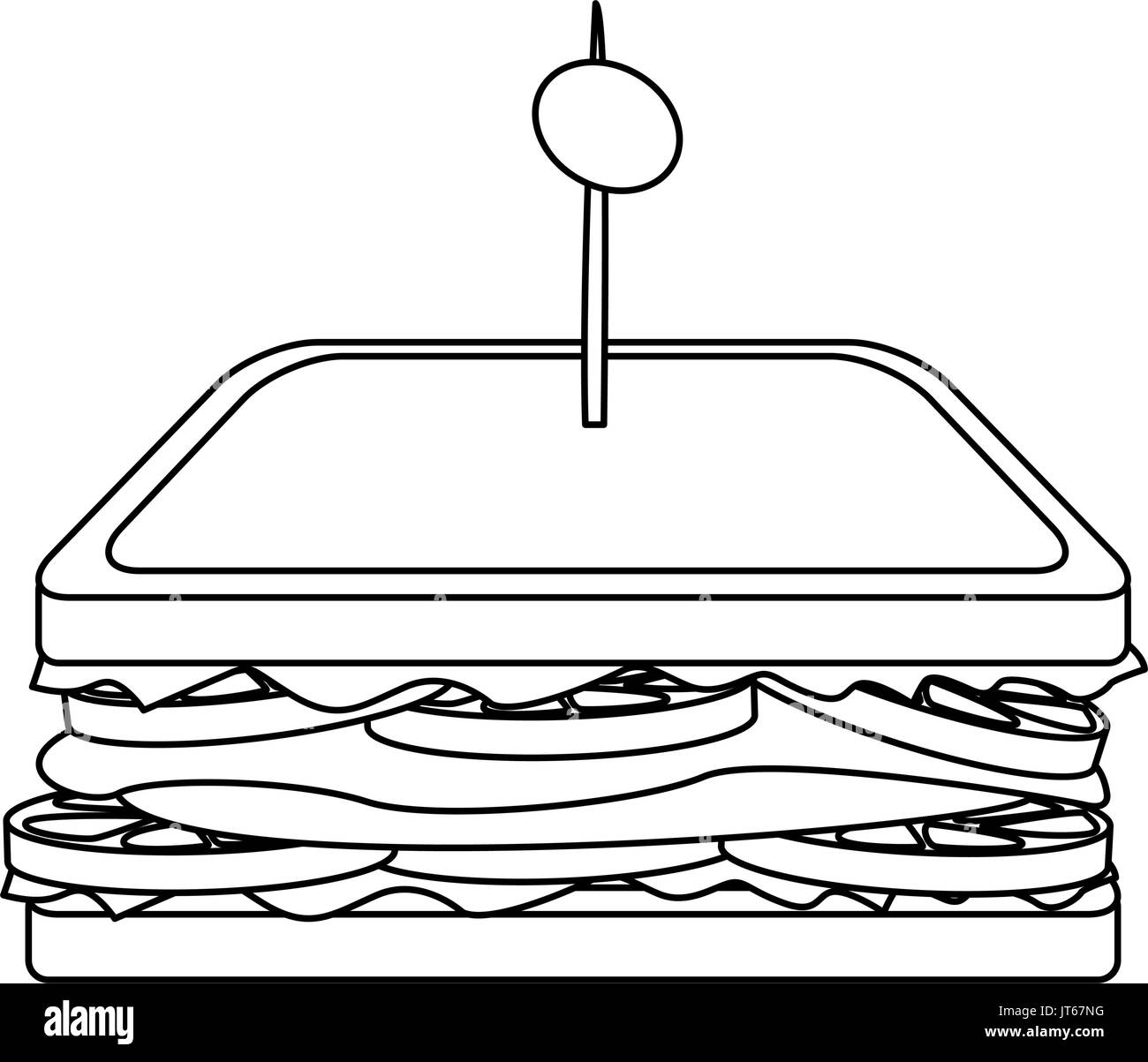 Ham cheese on toast Black and White Stock Photos & Images - Alamy
