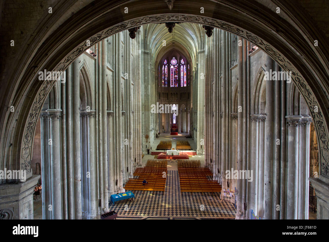 Interior of the Basilica of Saint-Quentin: vaults and nave Stock Photo ...
