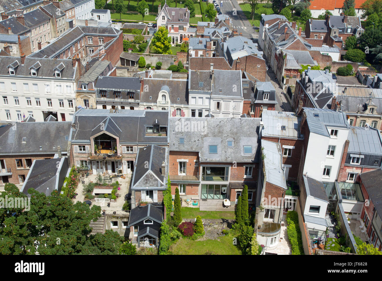 Panoramic view of the city of Saint-Quentin from the roof of the ...